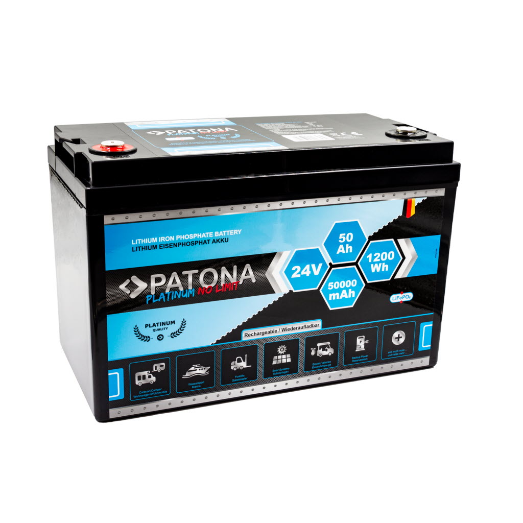 Patona Platinum Battery LiFePO4 24V 50Ah | 6417 | 4055655228534